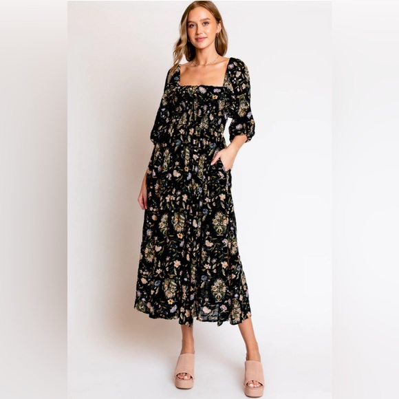 Free People | Dresses | Free People Oasis Printed Midi Dress Nwt | Poshmark